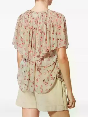 MARANT ETOILE Neslya Top Floral Print - Neutrals