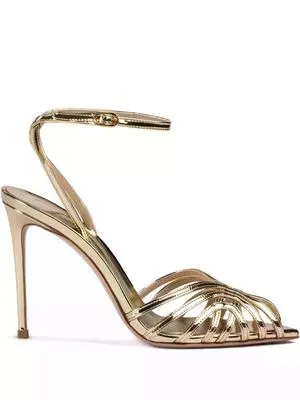 Le Silla Gold Tone Sandals For Women