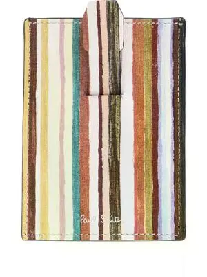 Paul Smith Striped Leather Cardholder - Neutrals