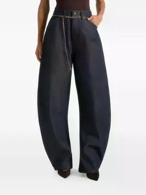 Manière De Voir Hourglass Barrel Leg Jeans With Chain Detail - Blue