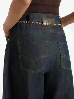 Manière De Voir Hourglass Barrel Leg Jeans With Chain Detail - Blue