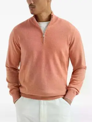 Brunello Cucinelli Half-zip Cashmere Sweater - Orange