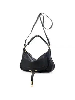 Chloé Small Marcie Leather Shoulder Bag - Black