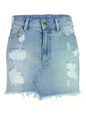 SEROYA Distressed Frayed Mini Skirt