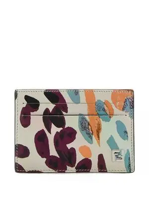 Fendi Slim Printed-leather Card Holder - Neutrals