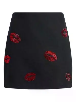 Cinq À Sept Embellished Denim Mini Skirt
