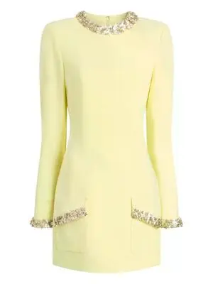 Cinq À Sept Adi Embellished Mini Dress - Yellow