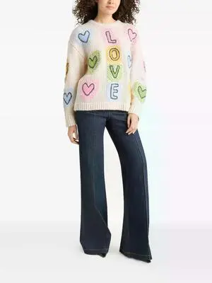 Cinq À Sept Chunky Heart Sweater - Neutrals