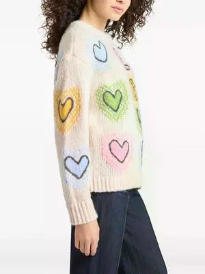 Cinq À Sept Chunky Heart Sweater - Neutrals