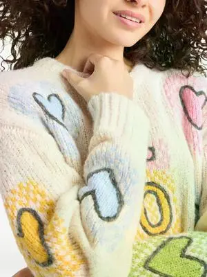 Cinq À Sept Chunky Heart Sweater - Neutrals