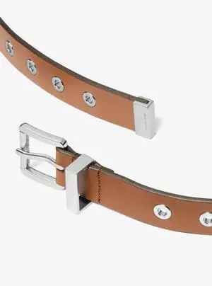 Michael Kors Grommeted Leather Belt - Brown