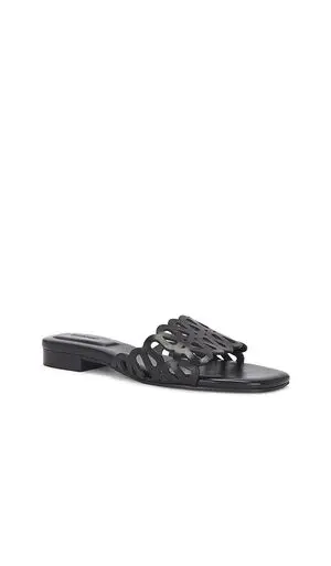 Simkhai Mccall Laser Cut Leather Flat Slide