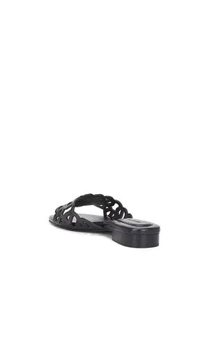Simkhai Mccall Laser Cut Leather Flat Slide