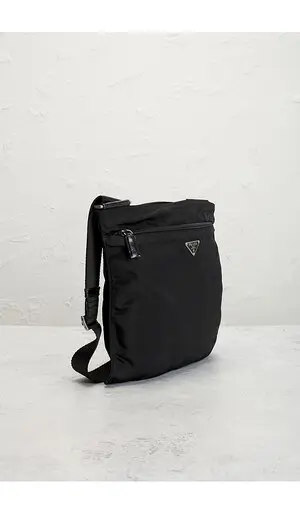 FWRD RENEW Prada Tessuto Flat Messenger Bag