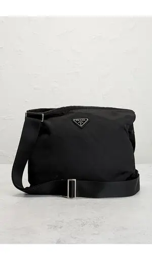 FWRD RENEW Prada Tessuto Flat Messenger Bag