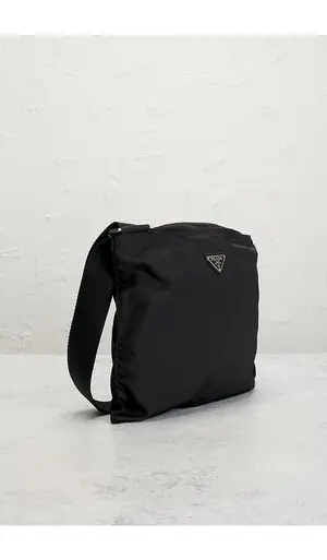 FWRD RENEW Prada Tessuto Flat Messenger Bag