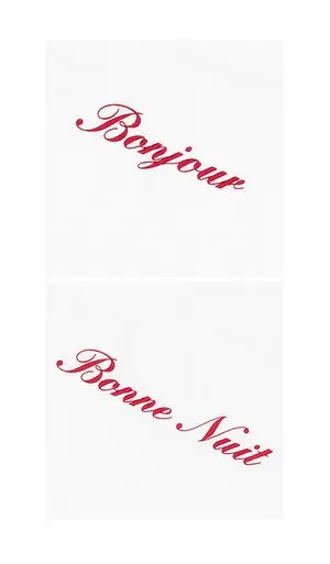 ABBODE Bonjour & Bonne Nuit Pillowcase Set In White