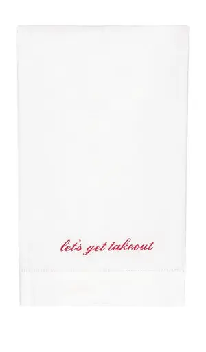 ABBODE Let's Get Takeout Tea Towel In White - N,a