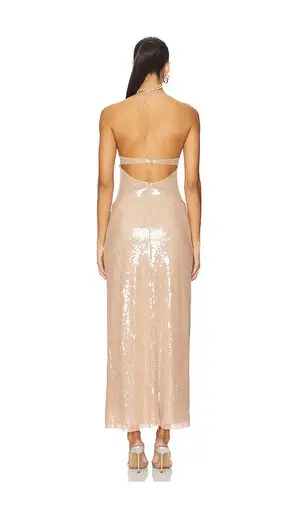 CEREN OCAK Sequin Cut-out Halterneck Dress