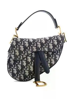 Dior Saddle Oblique Canvas Mini Shoulder Bag - Blue