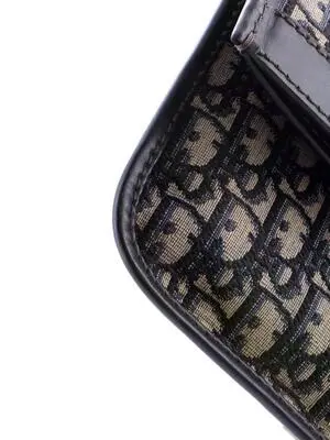 Dior Fold Over Oblique Canvas Clutch Bag