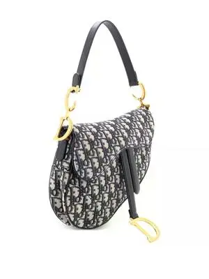 Dior Saddle Handbag Oblique Canvas Medium - Blue