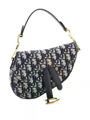 Dior Saddle Handbag Oblique Canvas Mini Shoulder Bag - Blue