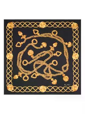 Nina Ricci Chains Silk Scarf - Black
