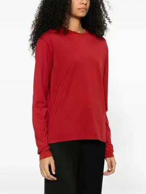 TOTEME Crew-neck Long-sleeved T-shirt - Red
