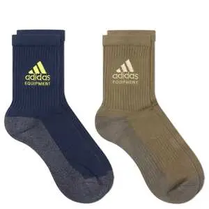 Adidas Equipment 2-pack Crew Socks - Night Indigo/olive Strata