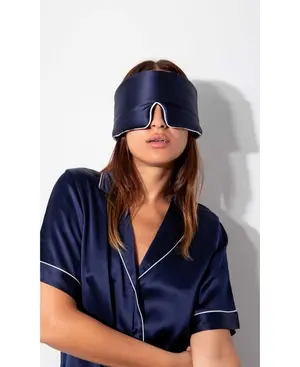 DROWSY Pipe Dreams Silk Eye Mask - Navy