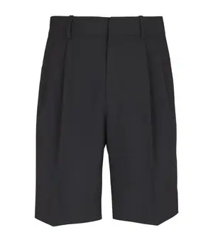 Balmain Virgin Wool Pleated Shorts
