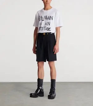 Balmain Virgin Wool Pleated Shorts