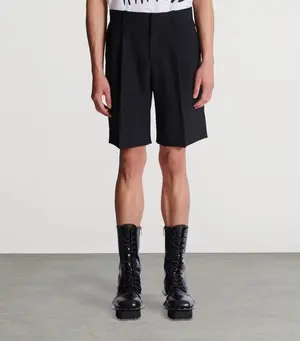 Balmain Virgin Wool Pleated Shorts