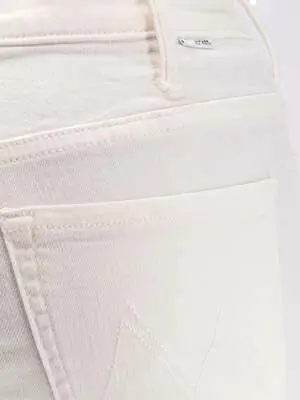 MOTHER The Hustler Ankle Fray Denim - White