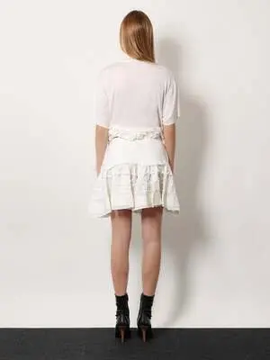 Alaïa Ruffle Virgin Wool Skirt - White