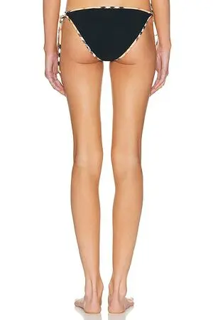 Burberry Starla Bikini Bottom With Signature Pattern Trim - Black