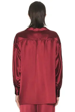 BY MALENE BIRGER Leonora Satin Blouse - Cabernet