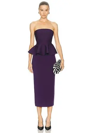 HIGH SPORT Peplum Knit Top - Grape