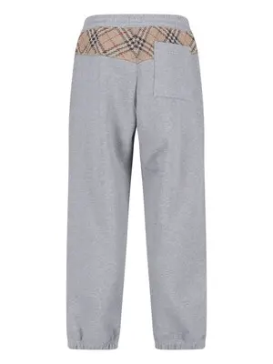 Burberry Check Track Pants - Gray