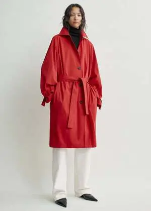 TOTEME Belted Trench Coat - Red