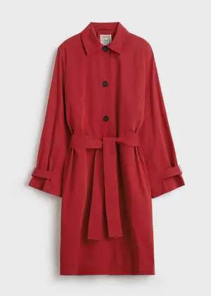 TOTEME Belted Trench Coat - Red