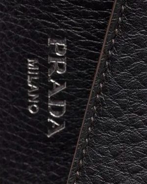 Prada Aimèe Large Leather Shoulder Bag - Black
