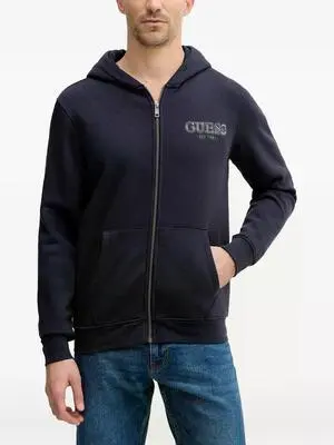 Guess Logo Zip Up Hoodie