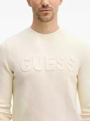 Guess Embossed Logo Sweater - Neutrals