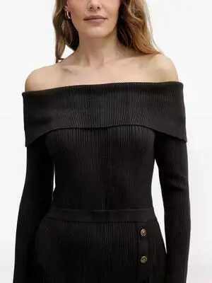 Guess Off-shoulder Button Midi Dress