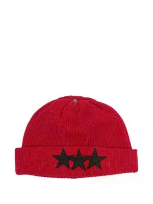 Chrome Hearts Star-patch Beanie Hat - Red