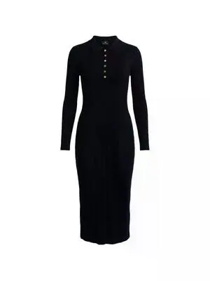 Paul Smith Buttoned Ribbed Knit Midi Dress
