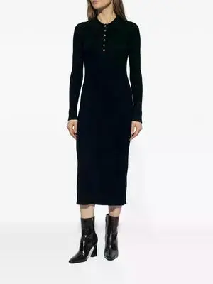 Paul Smith Buttoned Ribbed Knit Midi Dress