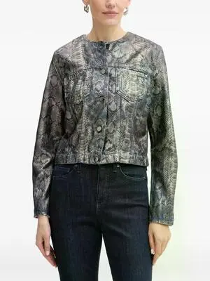 Guess Snake-print Buttoned Jacket